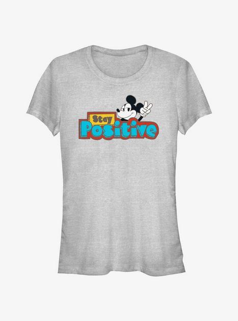 Disney Mickey Mouse Stay Positive Girls T-Shirt - GREY | Hot Topic