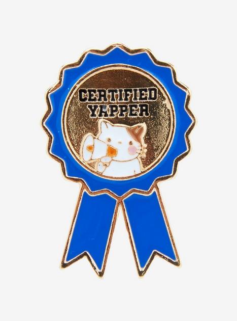 Cat Certified Yapper Award Ribbon Enamel Pin | Hot Topic