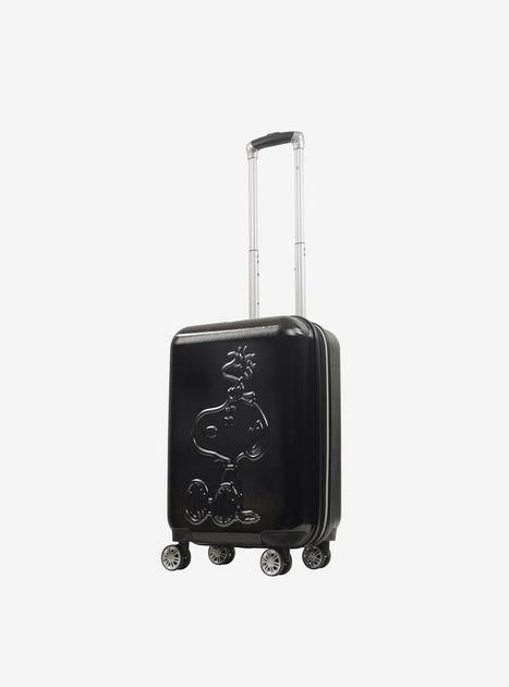 FUL Peanuts Snoopy & Woodstock Embossed Carry-On Luggage Black | BoxLunch