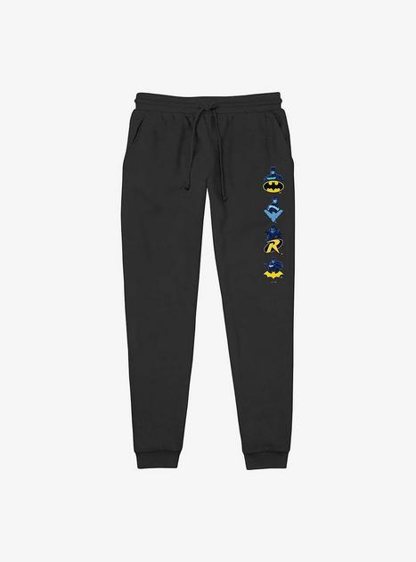 DC Comics Batman Bat Fam Logos Jogger Sweatpants - BLACK | BoxLunch
