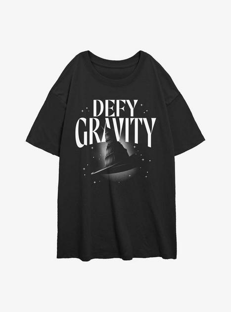 Wicked Defy Gravity Womens Oversized T-Shirt - BLACK | BoxLunch