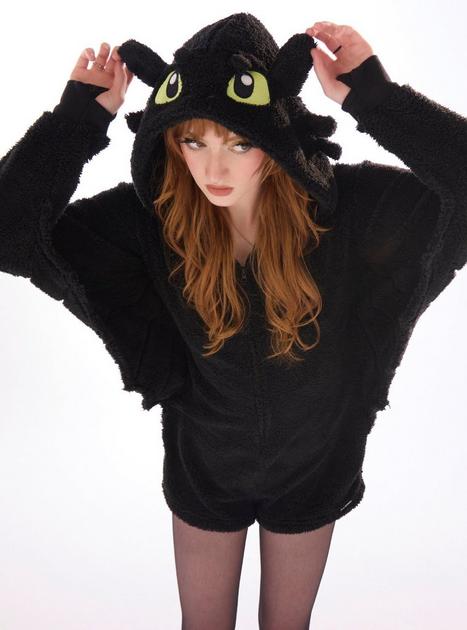 Her Universe How To Train Your Dragon Toothless Sherpa Romper | Hot Topic