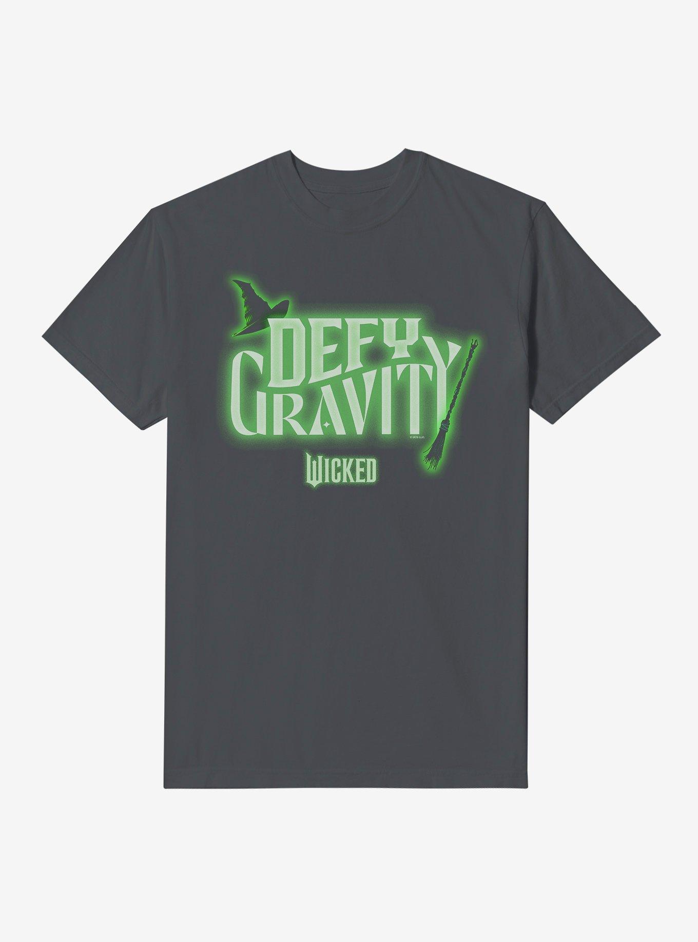 Wicked Defy Gravity Garment Dye T-Shirt - GREY | BoxLunch