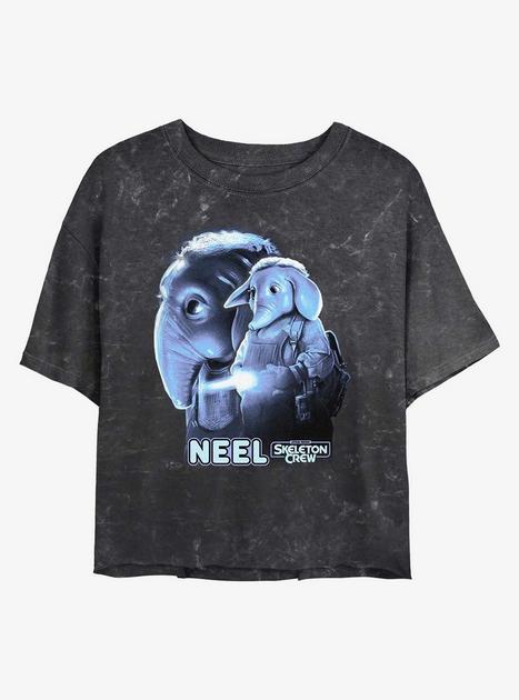 Skeleton Crew Neel Heroic Mineral Wash Girls Crop T-Shirt - BLACK | Hot ...