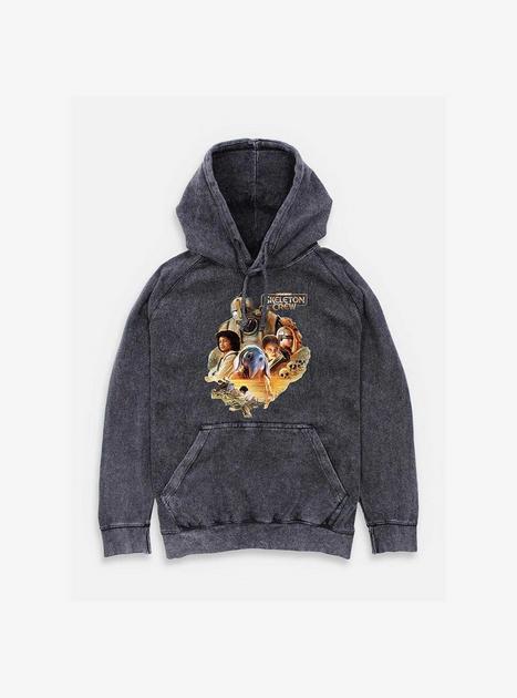 Skeleton Crew Cool Blue Crew Mineral Wash Hoodie - BLACK | BoxLunch