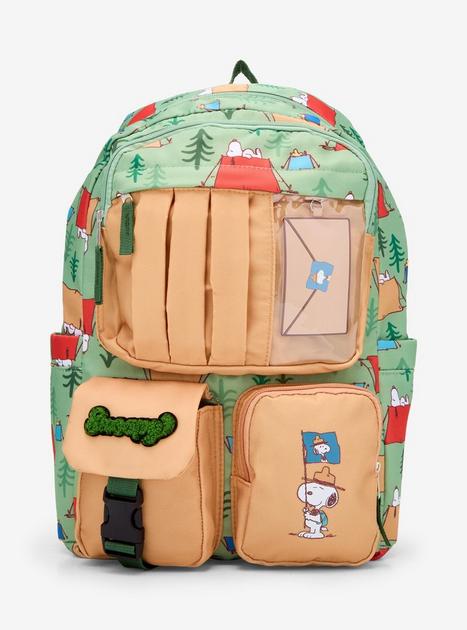 Peanuts Snoopy Beagle Scouts Camping Multi-Pocket Backpack — BoxLunch ...
