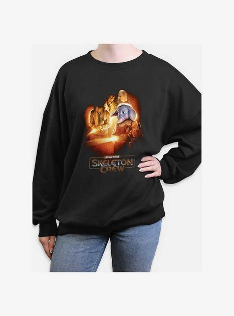 Skeleton Crew Elephant Light Vision Womens Oversized Sweatshirt - BLACK ...