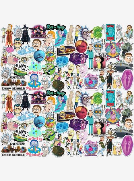 Rick and Morty 2Nd Variety 100ct Vinyl Stickers Variety Pack | Hot Topic