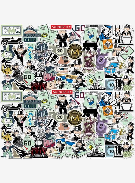 Monopoly 100ct Vinyl Stickers Variety Pack | Hot Topic