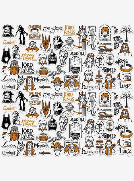 Lord of the Rings Iconic 100ct Vinyl Stickers Variety Pack | Hot Topic