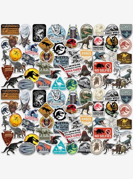 Jurassic World 100ct Vinyl Stickers Variety Pack | Hot Topic