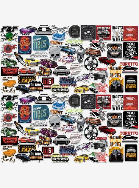 Fast & Furious 100ct Vinyl Stickers Variety Pack | Hot Topic