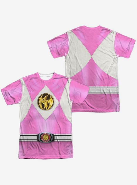 Mighty Morphin' Power Rangers Pink Ranger Emblem Sublimated T-Shirt ...