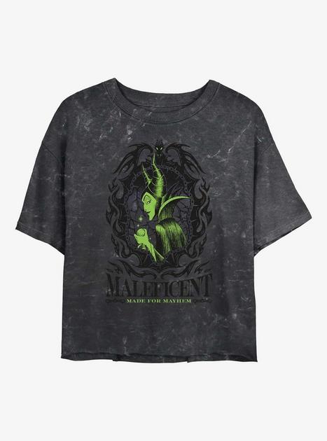 Disney Villains Made For Mayhem Girls Mineral Wash Crop T-Shirt - BLACK ...