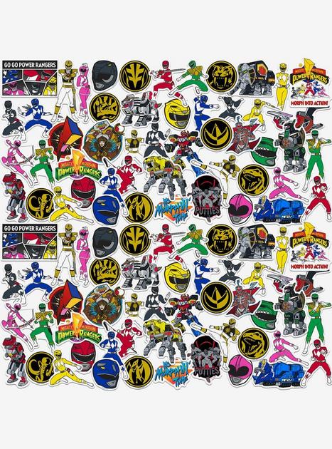 Mighty Morphin Power Rangers 100ct Vinyl Stickers Variety Pack | BoxLunch