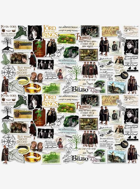 Lord of the Rings Hobbit Lifestyle 100ct Vinyl Stickers Variety Pack ...