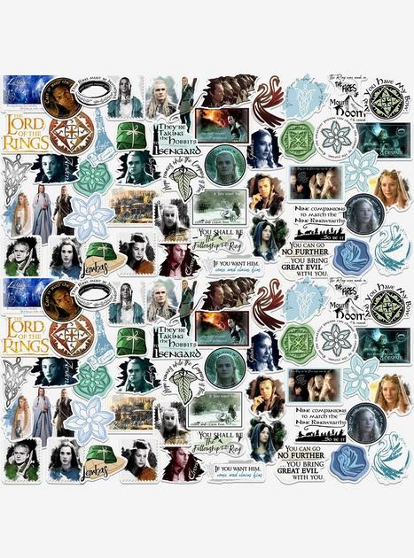 Lord of the Rings Elves of Middle-Earth 100ct Vinyl Stickers Variety ...