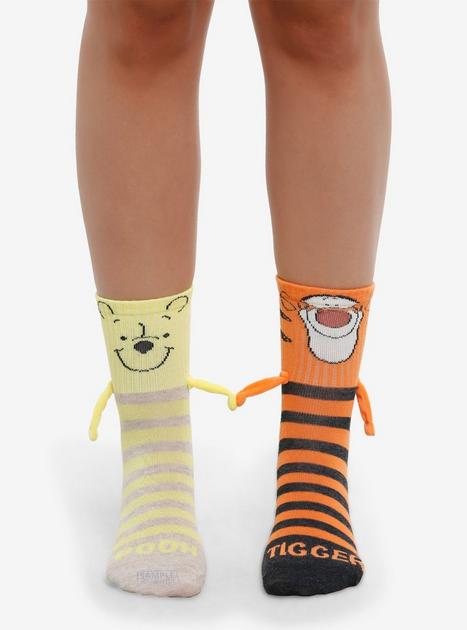 Disney Winnie The Pooh Tigger Magnetic Arms Mismatch Crew Socks | Hot Topic