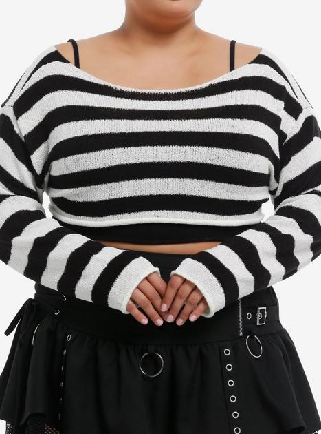 Black & White Stripe Bolero Girls Crop Shrug Plus Size | Hot Topic