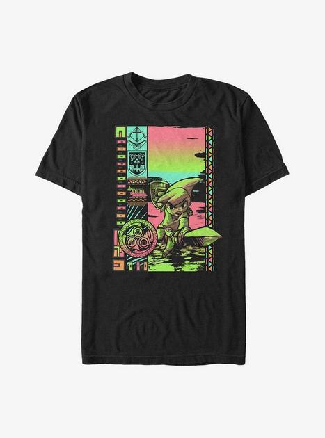 The Legend Of Zelda Neon Toon Link T-Shirt - BLACK | BoxLunch