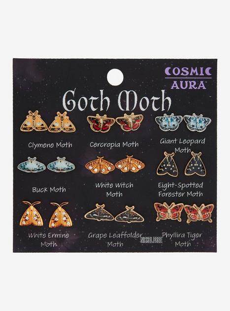 Cosmic Aura Goth Moth Stud Earring Set | Hot Topic