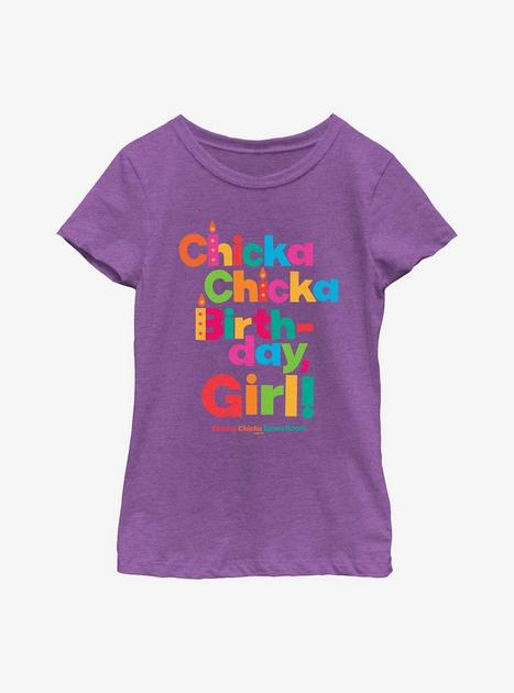 Chicka Chicka Boom Boom Birthday Girl Youth Girls T-Shirt - PURPLE ...