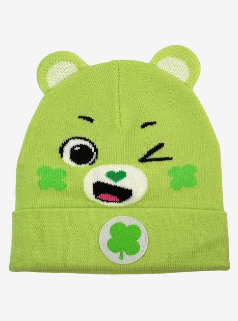 Care Bears Good Luck Bear Face Acrylic Knit Beanie With Ears | BoxLunch