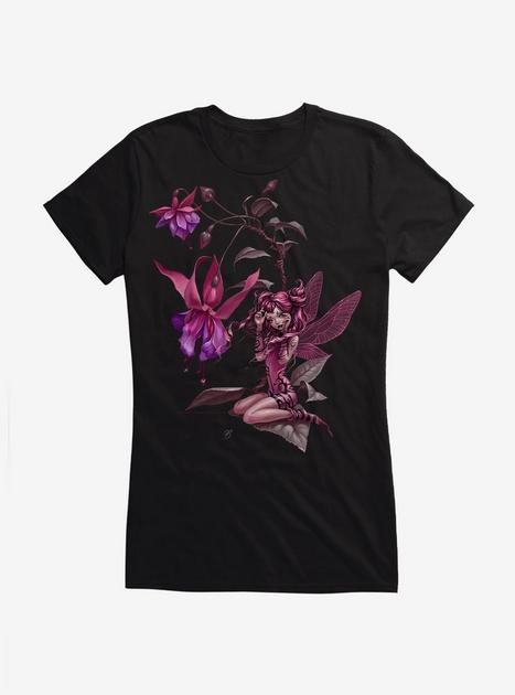 Fairies By Trick Purple Flower Fairy Girls T-Shirt - BLACK | Hot Topic