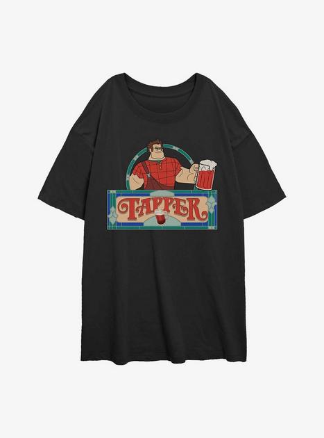Disney Wreck It Ralph Tapper Womens Oversized T-Shirt - BLACK | BoxLunch