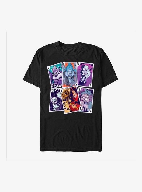 Disney Villains Villain Cards T-Shirt - BLACK | BoxLunch