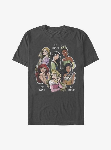 Disney Princesses Be Kind Be Brave Be Bold T-Shirt - GREY | BoxLunch