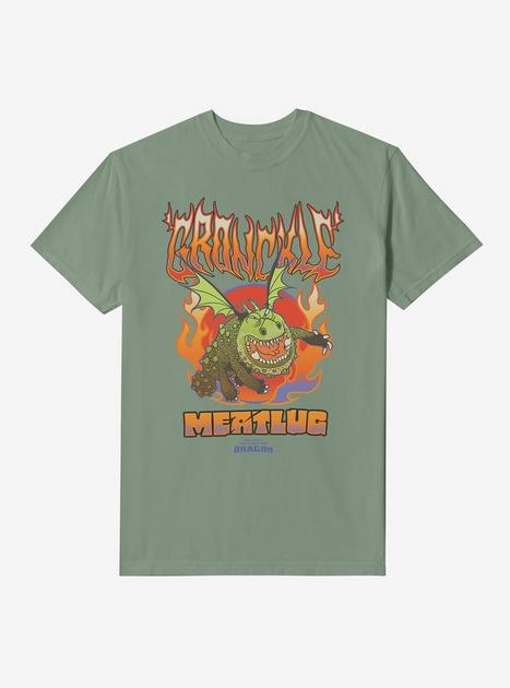 HTTYD Gronckle Meatlug Garment Dye T-Shirt - GREEN | Hot Topic