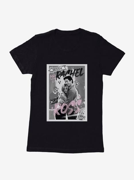 Friends Ross Rachel Hug And Hearts Womens T-Shirt - BLACK | BoxLunch