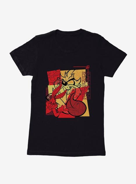 Looney Tunes Taz Bunny Collage Womens T-Shirt - BLACK | BoxLunch