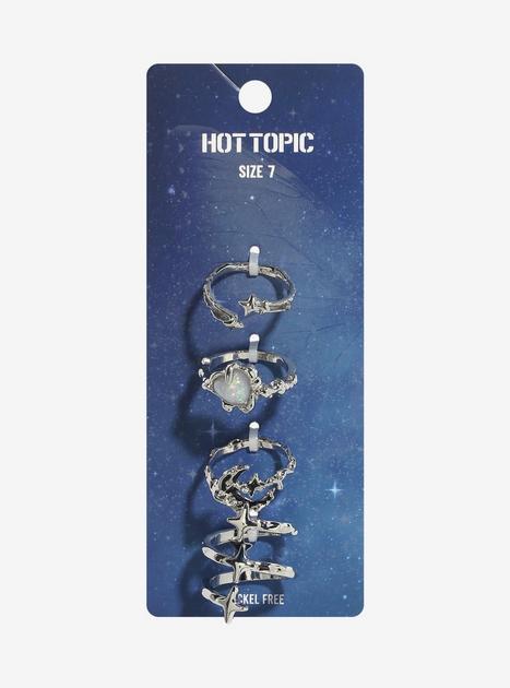 Shooting Star Opalescent Heart Ring Set | Hot Topic