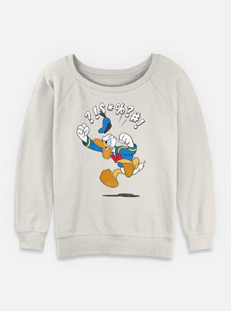 Disney Donald Duck Jump Girls Slouchy Sweatshirt - BEIGETAN | Hot Topic
