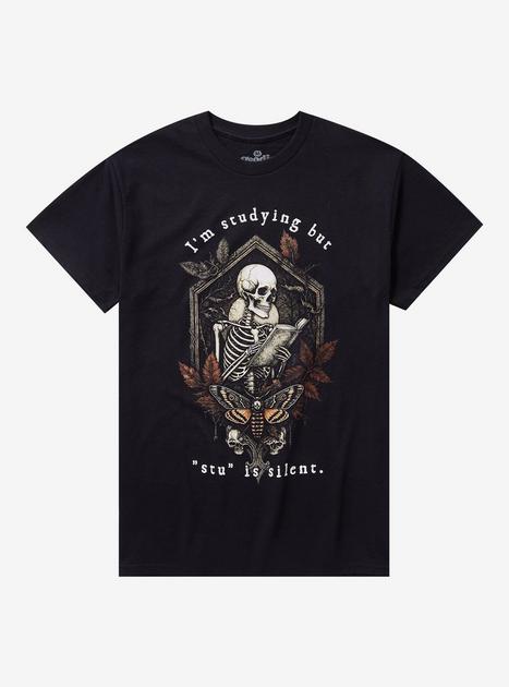 Studying Skeleton T-Shirt By Goodie Two Sleeves | Hot Topic