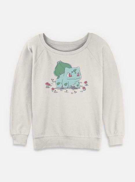 Pokemon Bulbasaur Floral Womens Slouchy Sweatshirt - BEIGETAN | BoxLunch