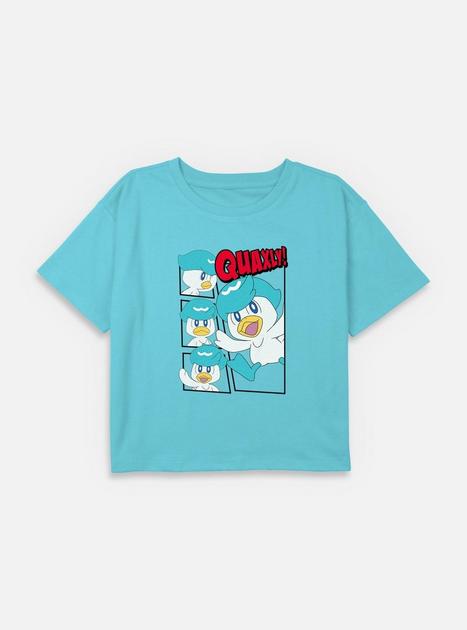 Pokemon Quaxly Box Frames Youth Girls Boxy Crop T-Shirt - BLUE | BoxLunch