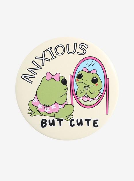 Frog Anxious But Cute 3 Inch Button | Hot Topic