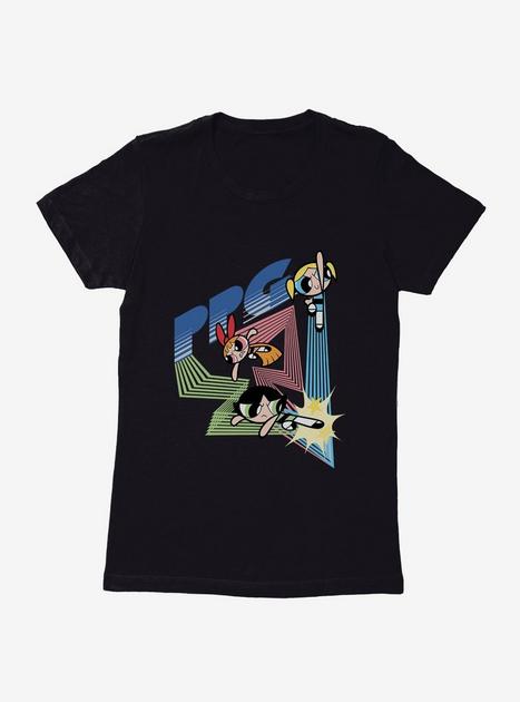 The Powerpuff Girls Ppg Action Pose Womens T-Shirt - BLACK | BoxLunch