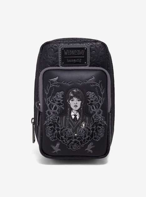 Loungefly Wednesday Black Rose Mini Crossbody Bag | Hot Topic