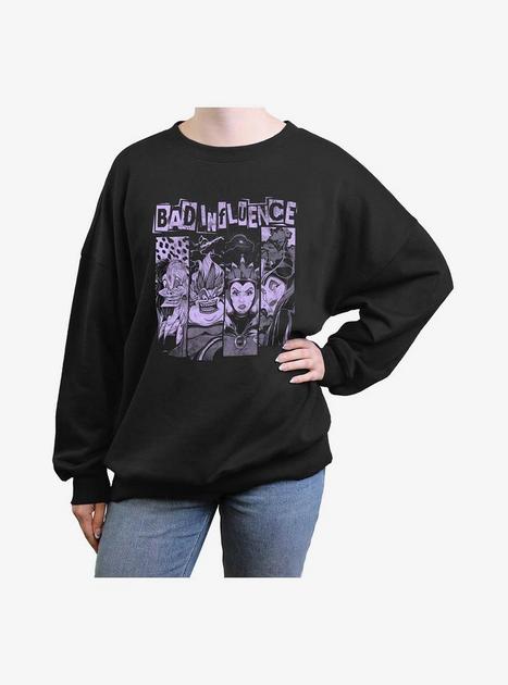 Disney Villains Bad Influence Girls Oversized Sweatshirt - BLACK | Hot ...