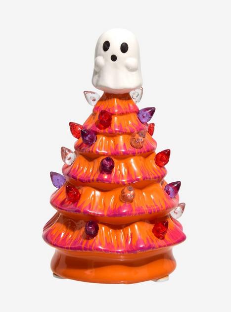 Ghost Orange Light-Up Mini Ceramic Tree | Hot Topic