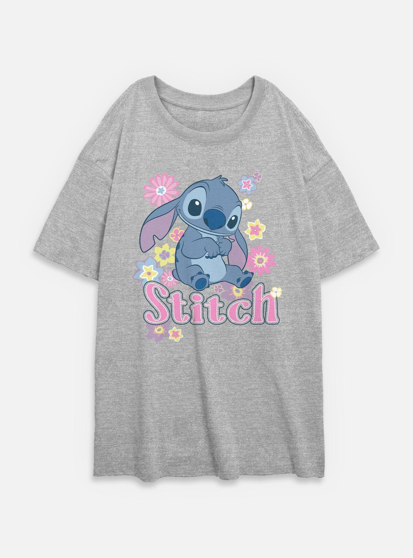Disney Lilo & Stitch Spring Time Stitch Back Womens Oversized T-Shirt ...