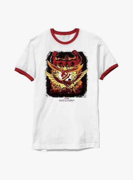 Captain America: Brave New World Red Hulk And Falcon Ringer T-Shirt ...