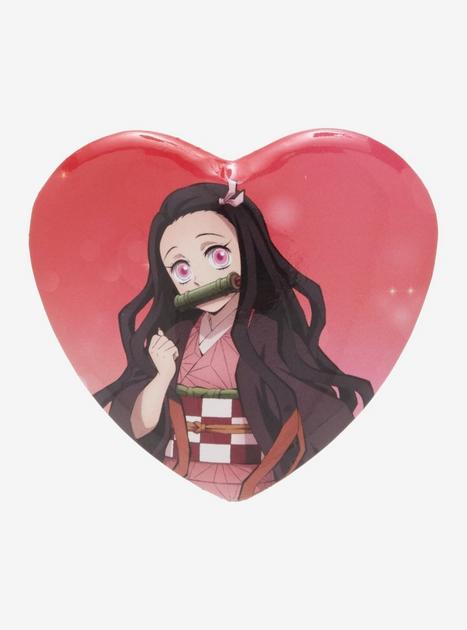 Demon Slayer: Kimetsu no Yaiba Nezuko Heart Button Pin | BoxLunch