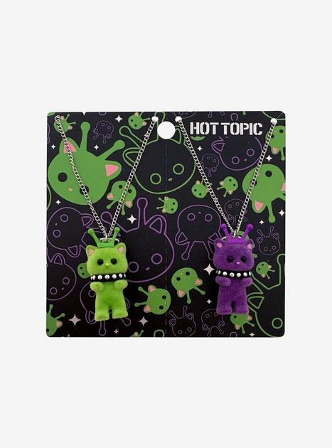 Alien Cat Fuzzy Best Friend Necklace Set | Hot Topic
