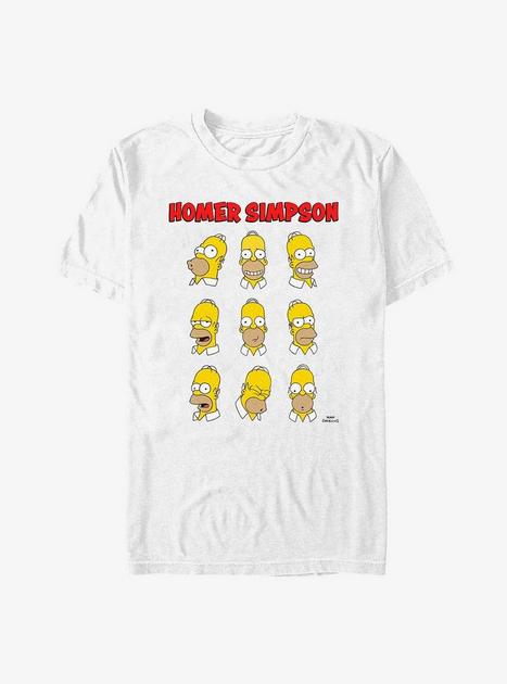 The Simpsons Homer Expressions T-Shirt - WHITE | Hot Topic