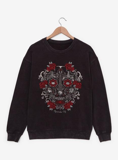 Disney Pixar Coco Embroidered Icons Sugar Skull Crewneck - BoxLunch ...
